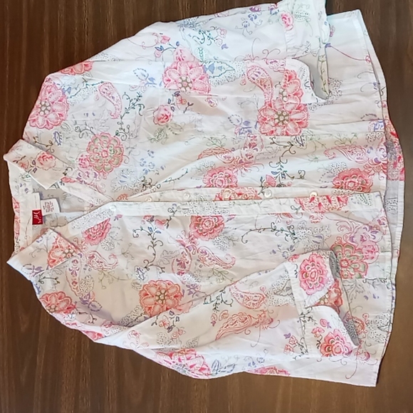 JM Collection | Tops | Jm Brand Size 2 P Floral Long Sleeve Full Button ...
